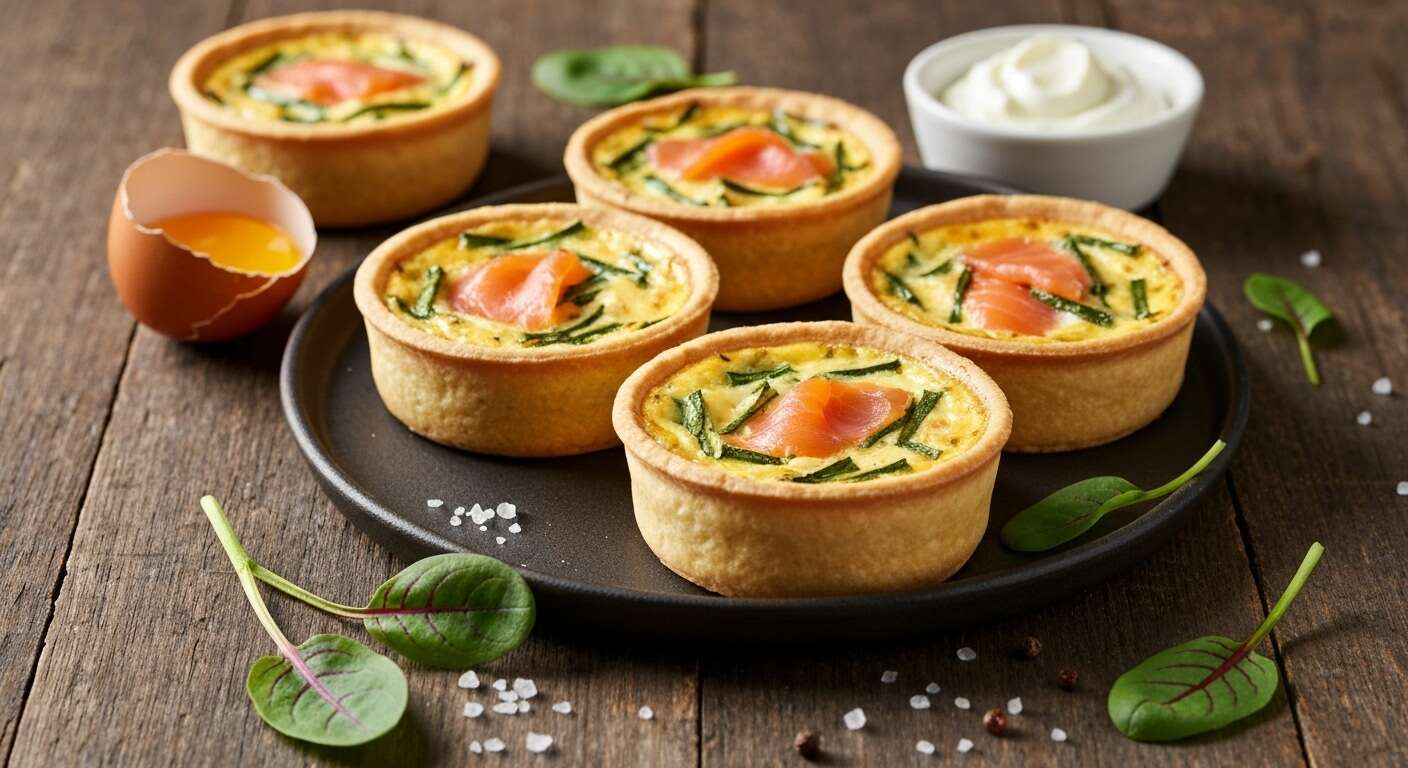 Mini quiches au saumon et à l'oseille : recette délicieux
