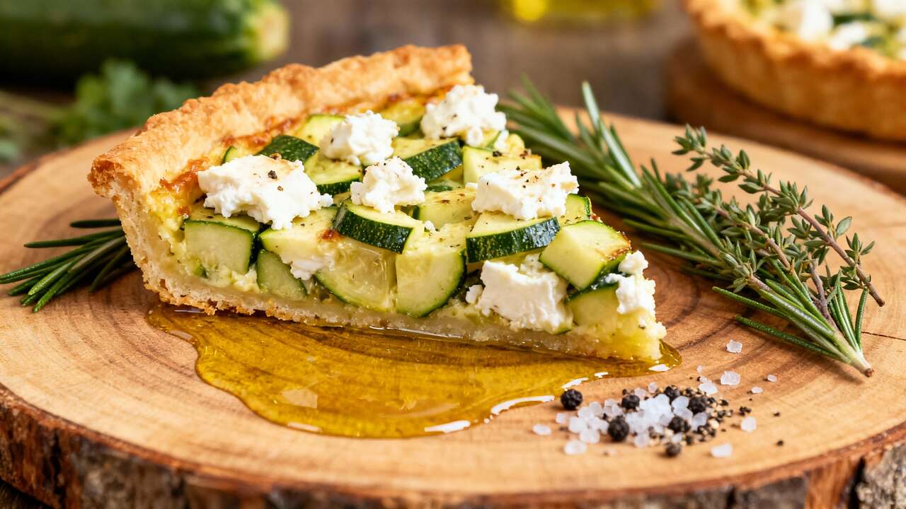 Quiche gourmande au chèvre et courgettes
